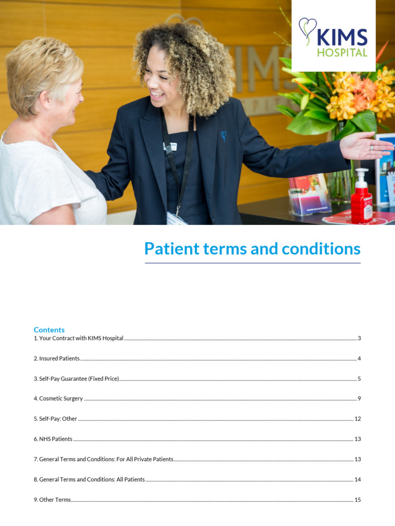 KIMS Hospital Patient Terms and Conditions - July 2023 | PDF