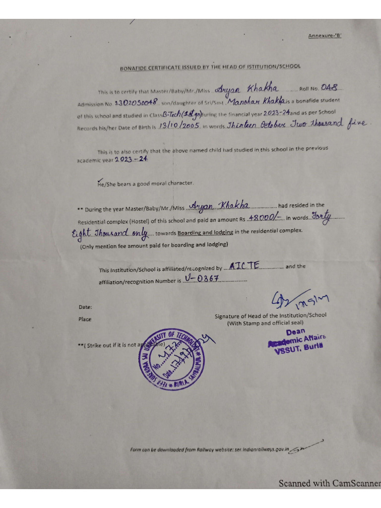 Bonafide Certificate | PDF