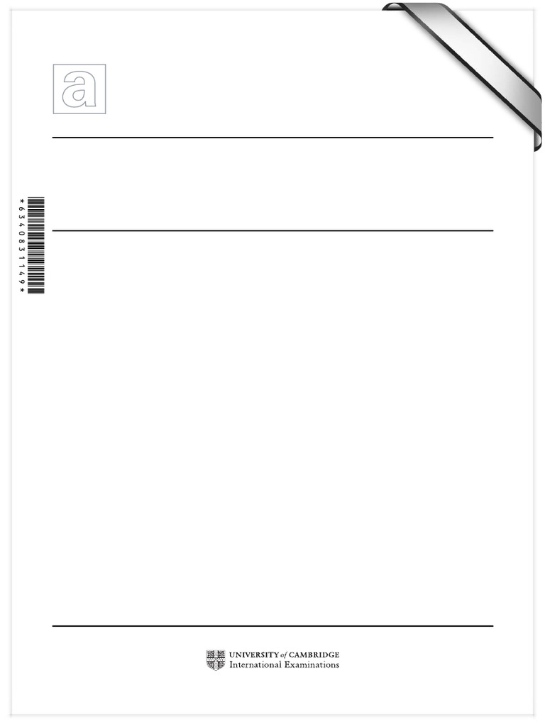 Mathamatics Paper 2 Cambrige 2007 | PDF