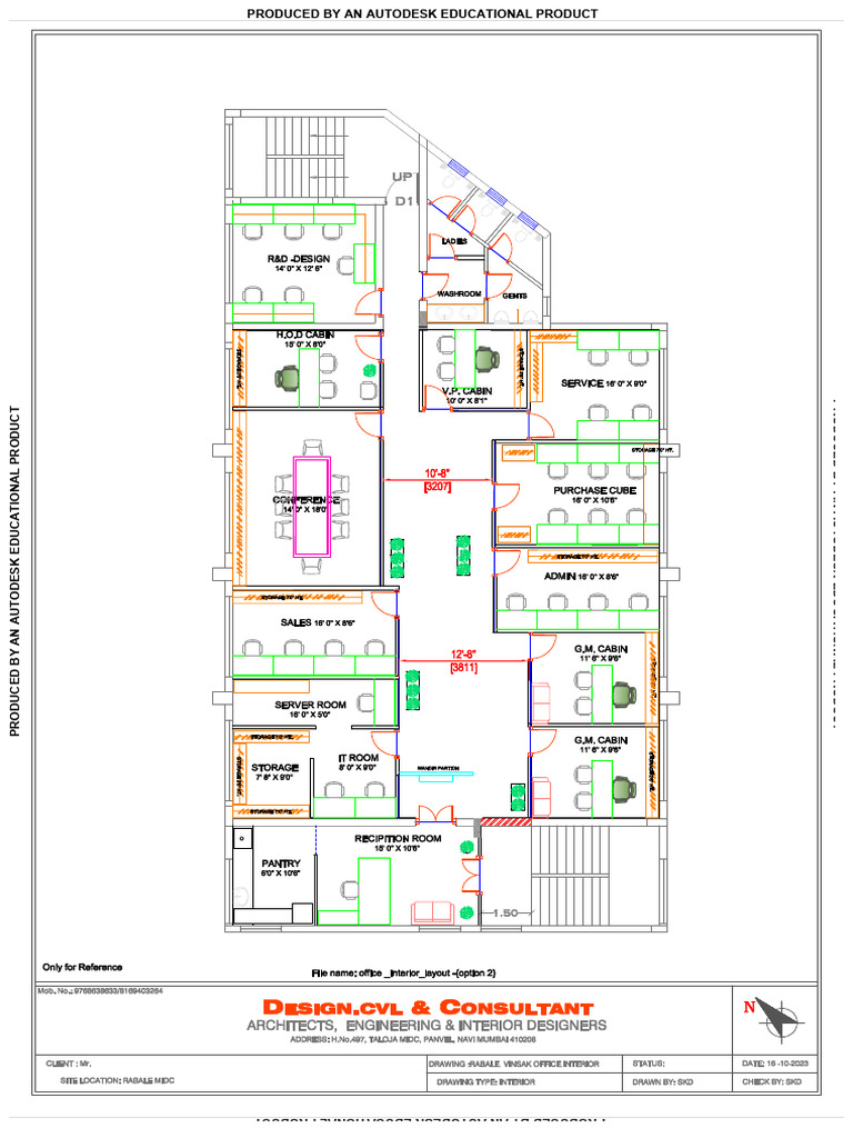 Rabale First Floor Office Inetrior Layout Plan (Option-2) | PDF