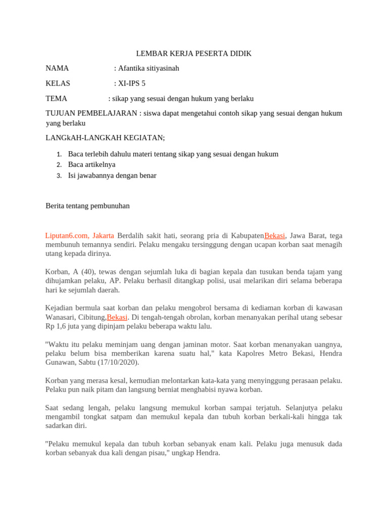 LKPD PPKN (XI-IPS 5) | PDF