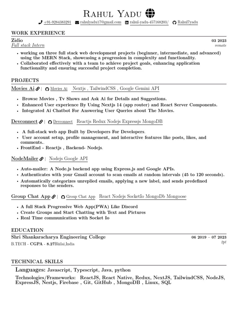 Rahul_yadu_Resume | PDF