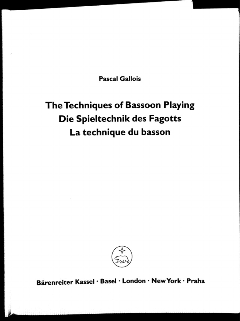 Pascal Gallois-techniques Bassoon | PDF