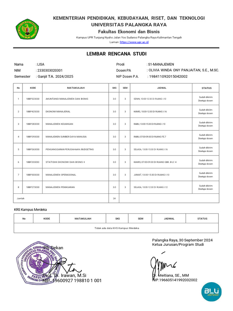 Krs-2330303020301-Lisa Semester 3 | PDF