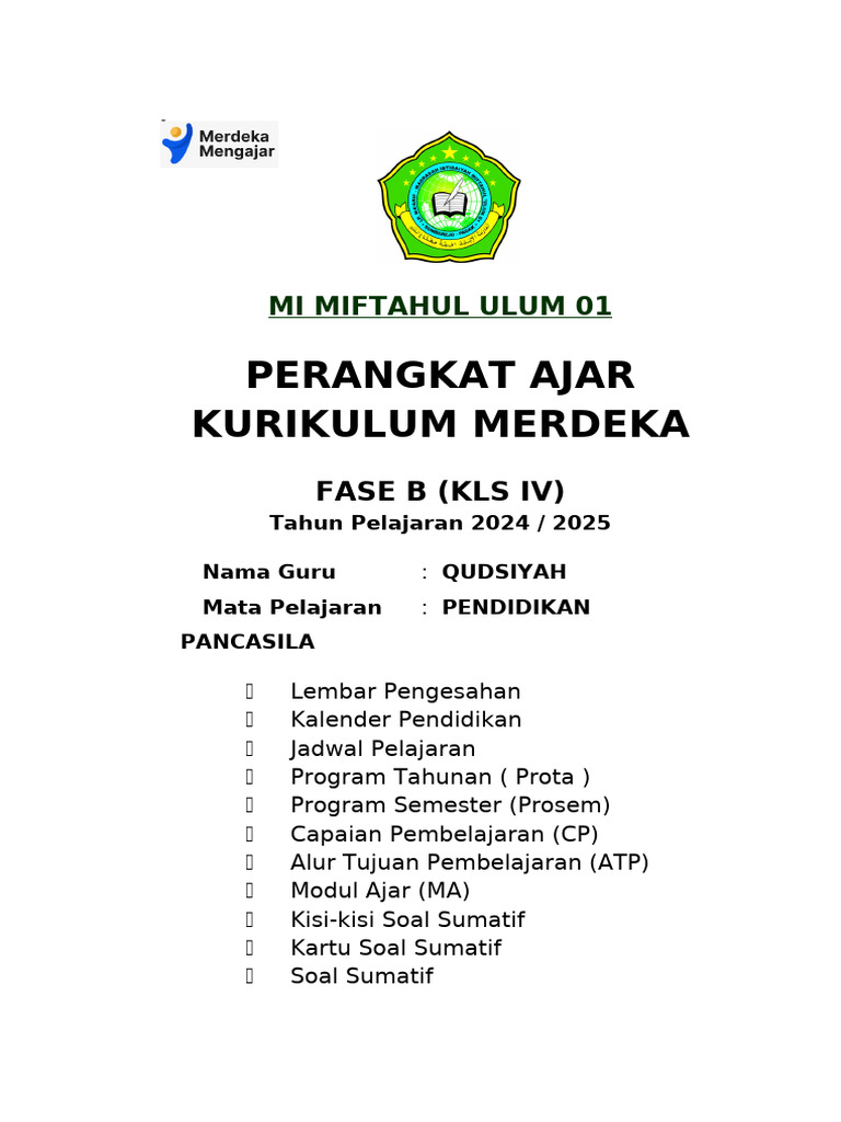 Cover Perangkat Ajar Gabungan Kurikulum Merdeka - Kherysuryawan - Id | PDF