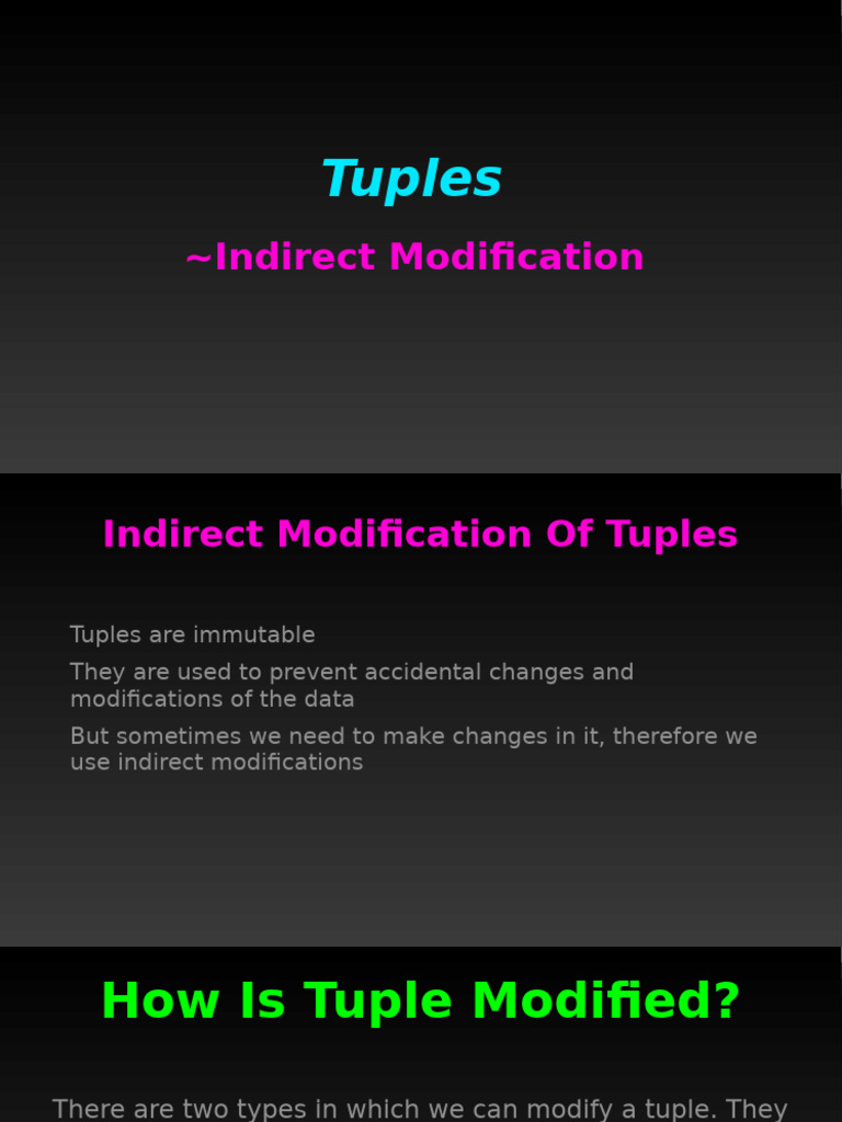 Tuples~Indirect Modification | PDF