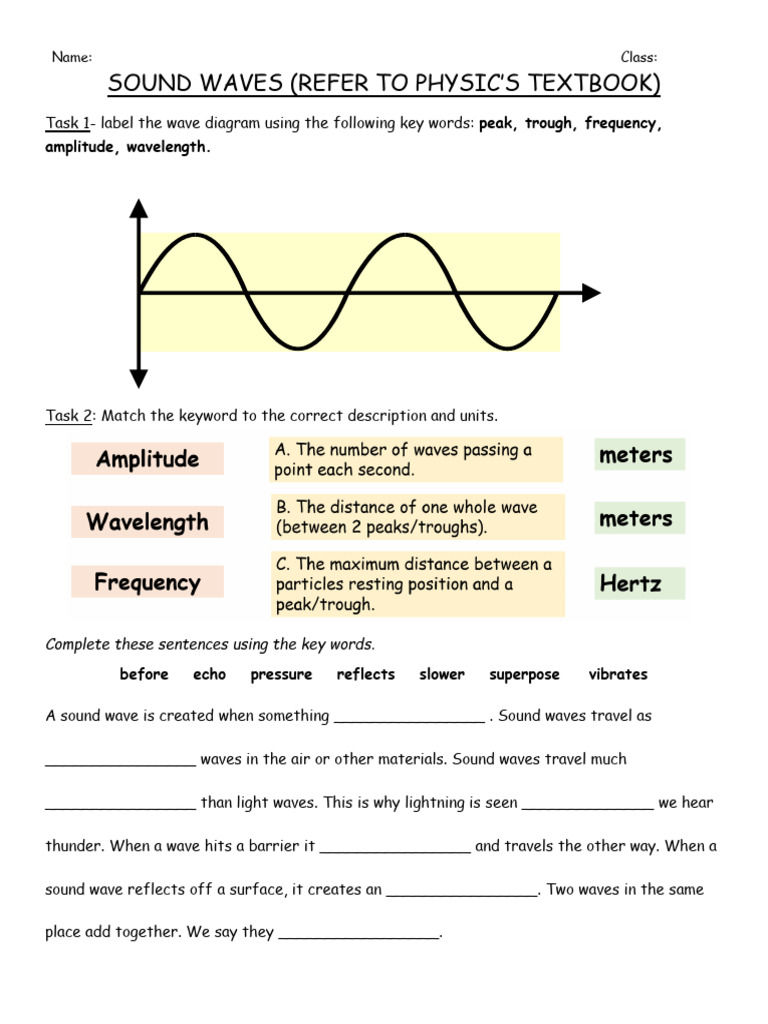 Sound Wave Task (Y8-2) | PDF