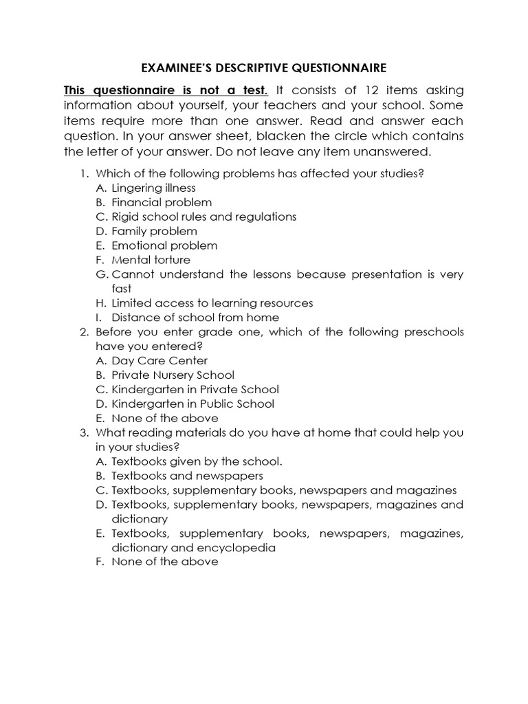 Sample Edq For Ellna | PDF