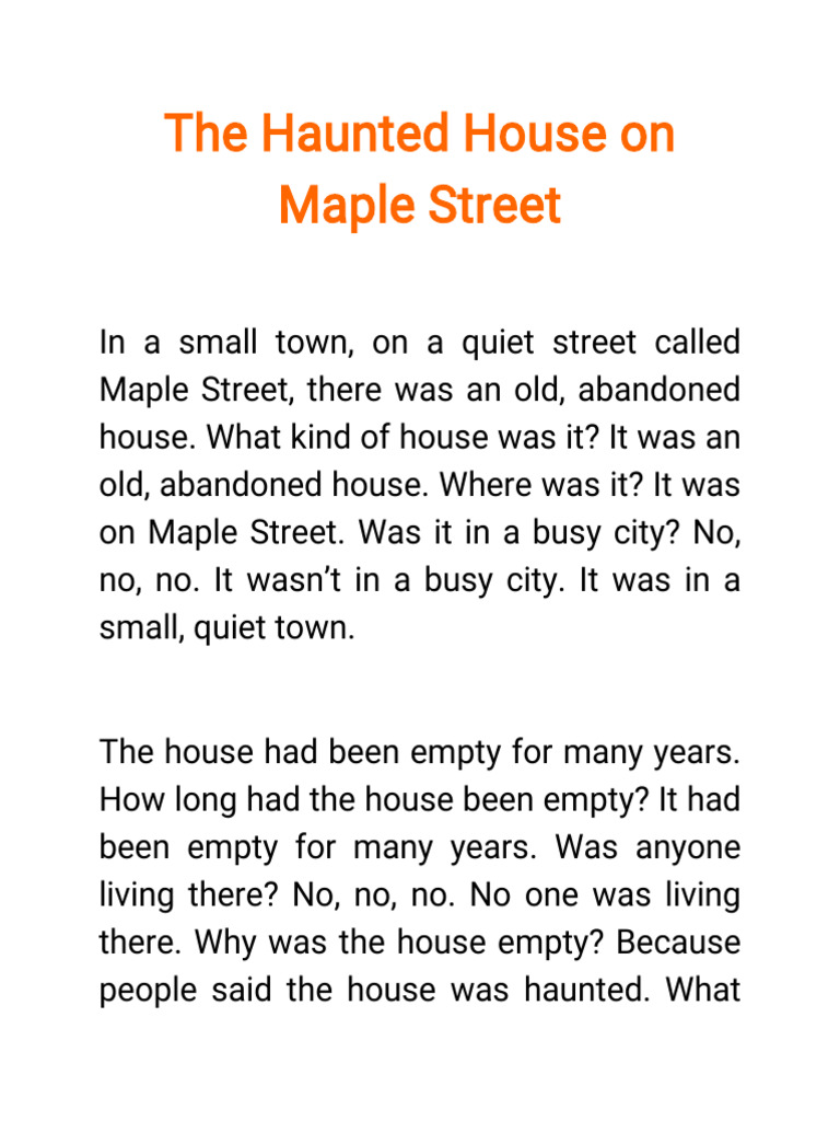 The Haunted House-Story Retelling | PDF