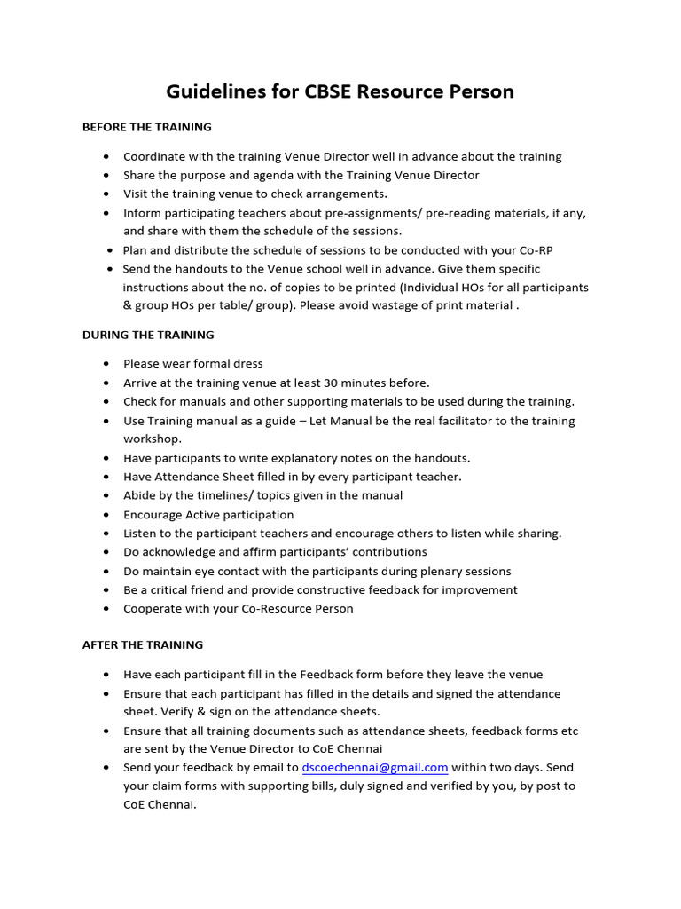 Guidelines For RPs | PDF