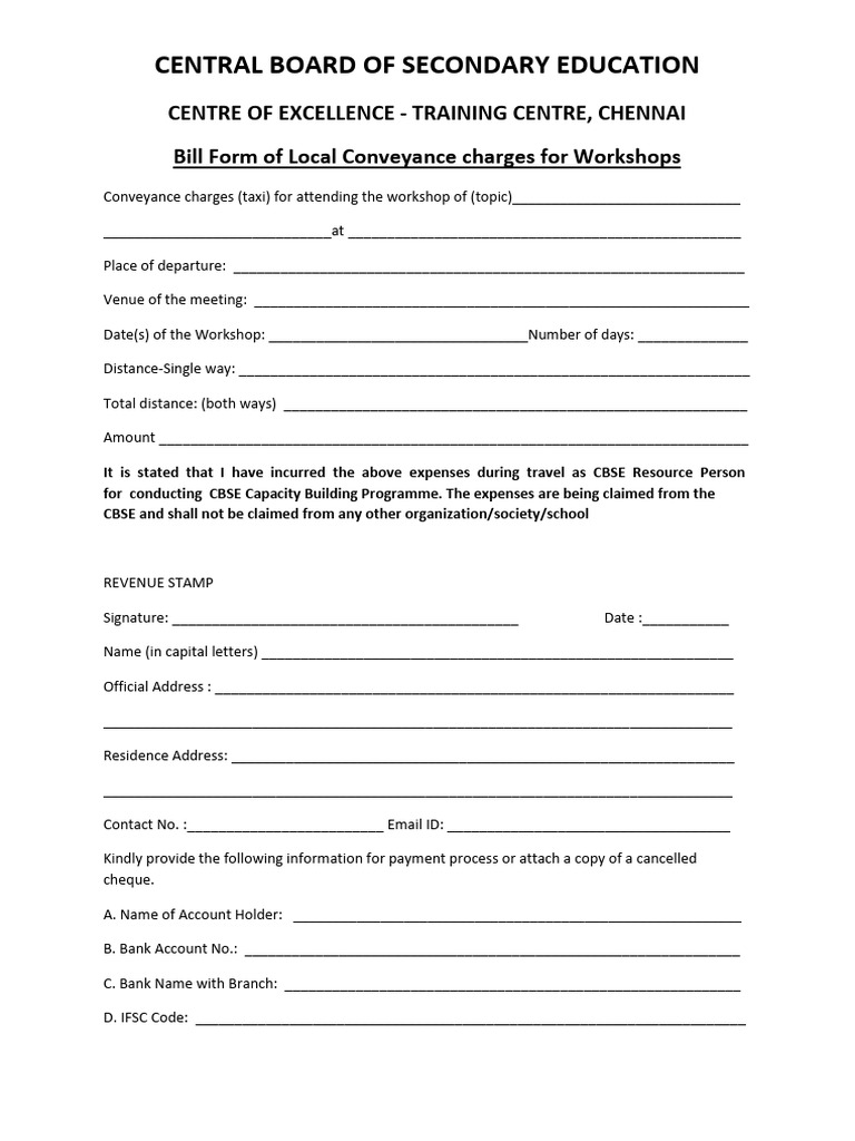 RPs Local Conveyance Form | PDF