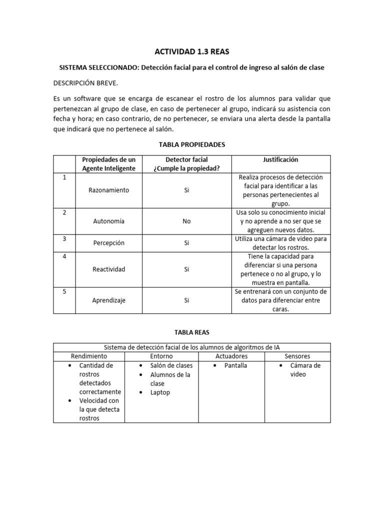 Actividad 1.3 REAS | PDF
