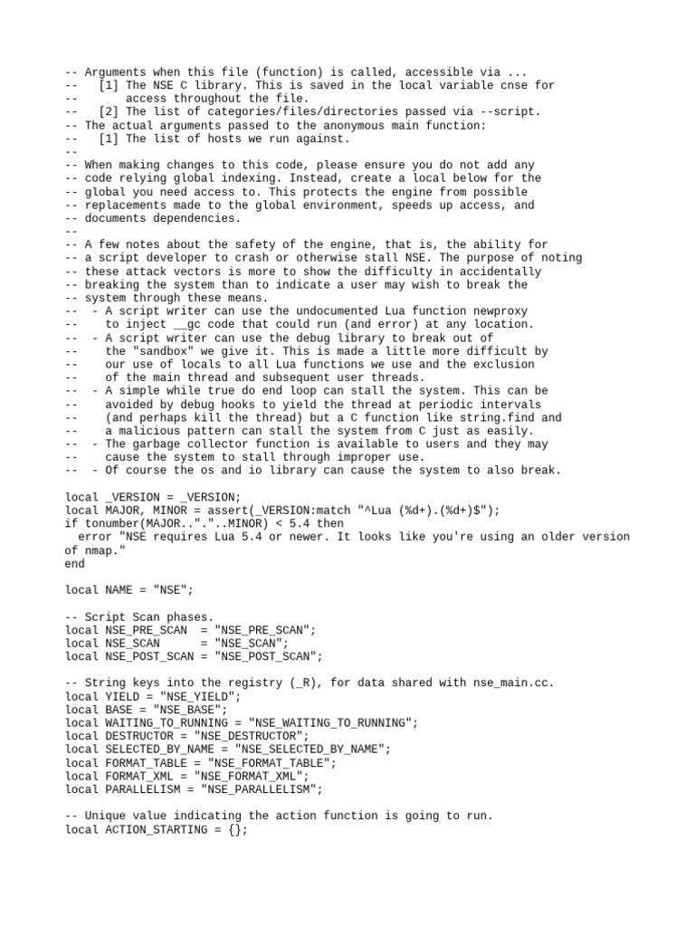 Nse Main - Lua | PDF