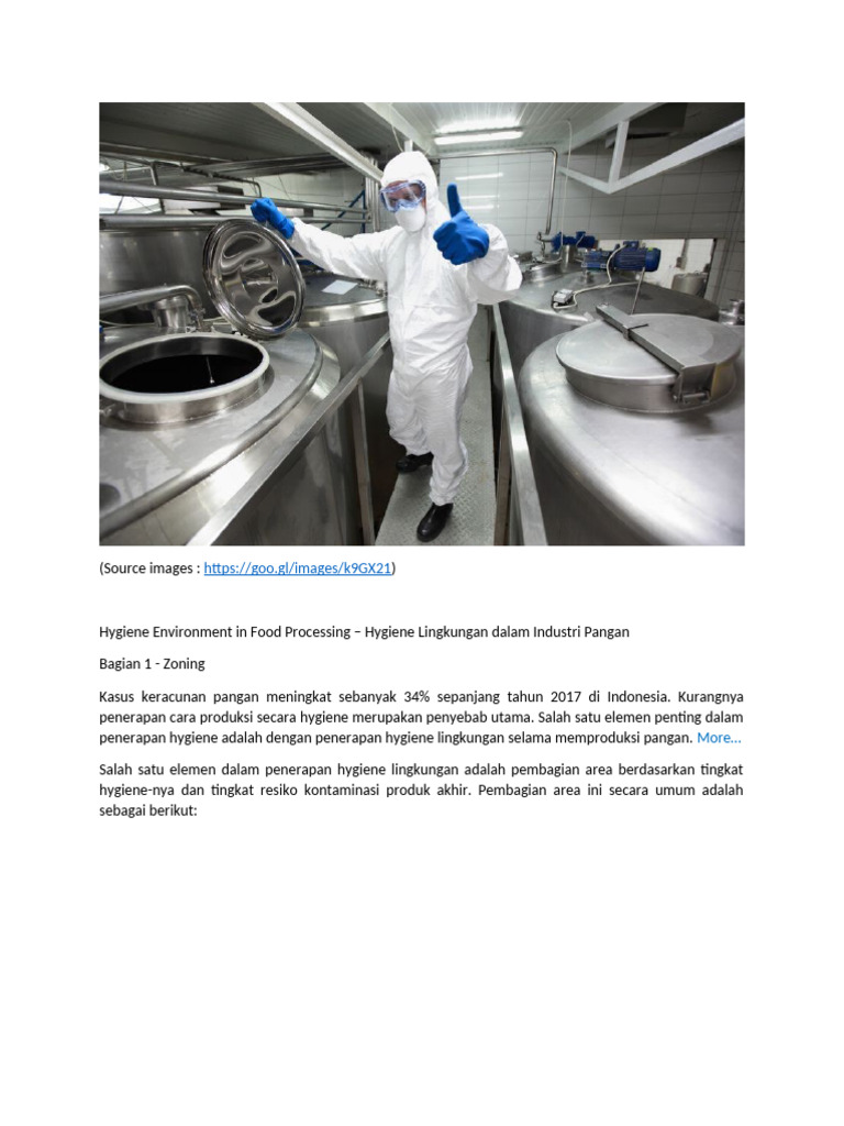 Hygiene Environment In Food Industry Pdf