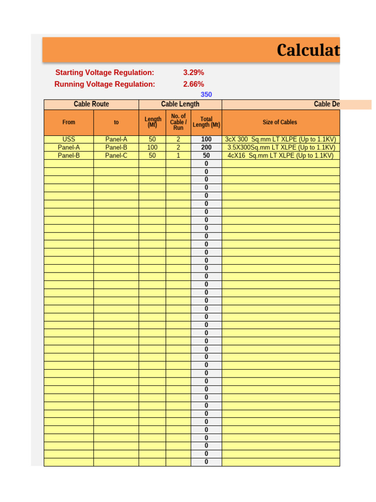 46. Calculate Cable Voltage Drop for Different Size of Cables | PDF