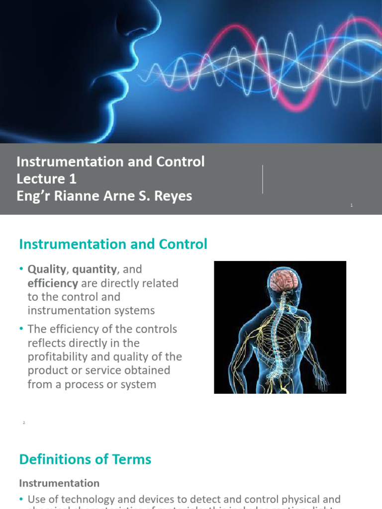Instrumentation and Controls - Lecture 1 | PDF
