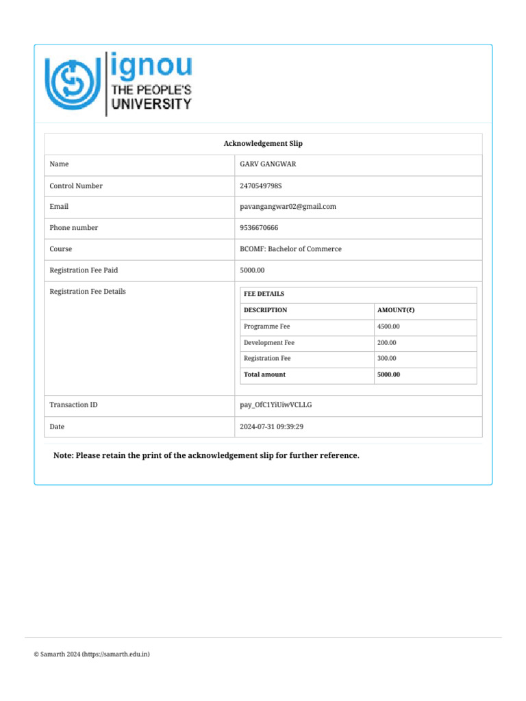 Indira Gandhi National Open University | PDF