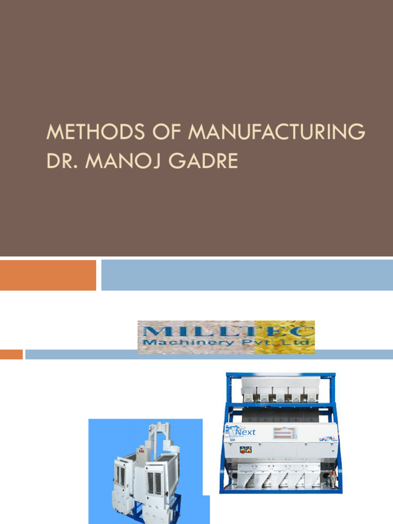 Session 8 - 14 Manufacturing Methods and Service Design | PDF