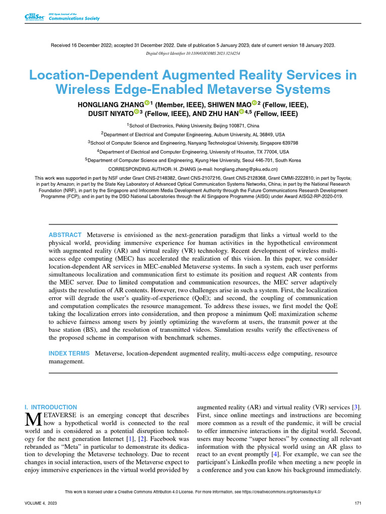 Location-Dependent Augmented Reality Services in Wireless Edge-Enabled Metaverse Systems | PDF