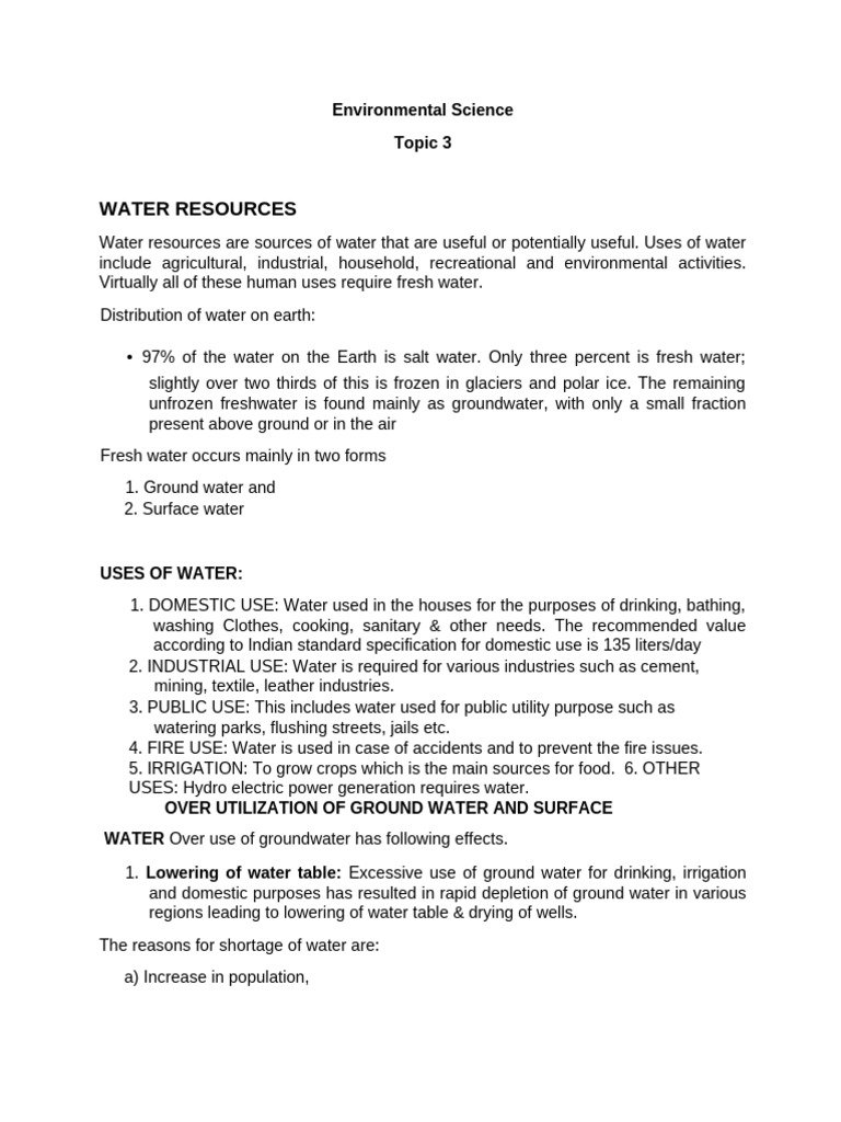 Environmental Science - Lesson 3 | PDF | Drought | Home & Garden