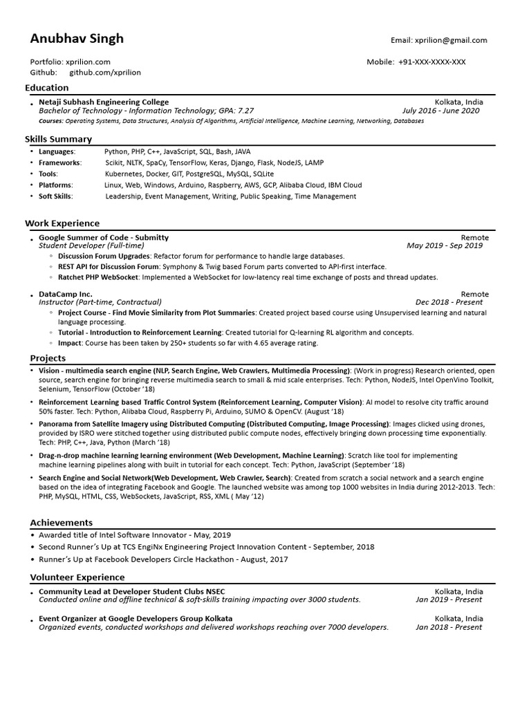 Resume Template | PDF