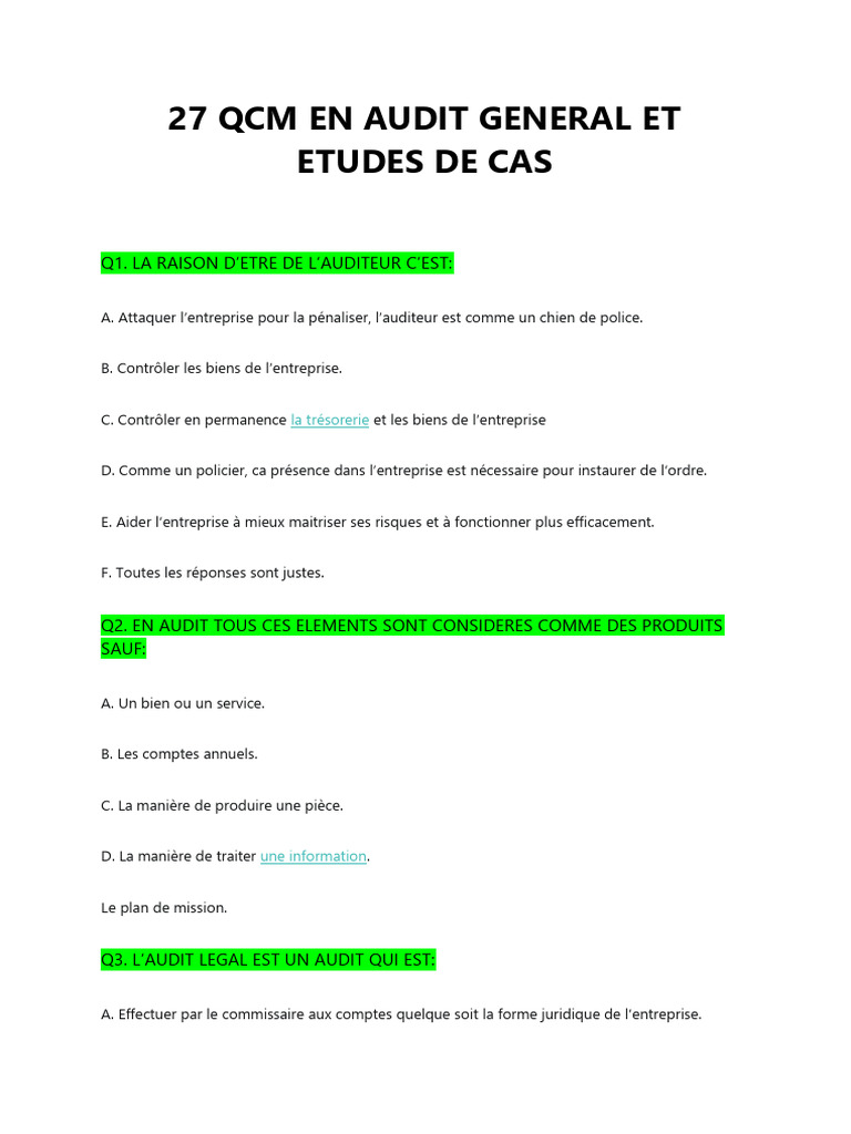 QCM Audit 1726745624 | PDF