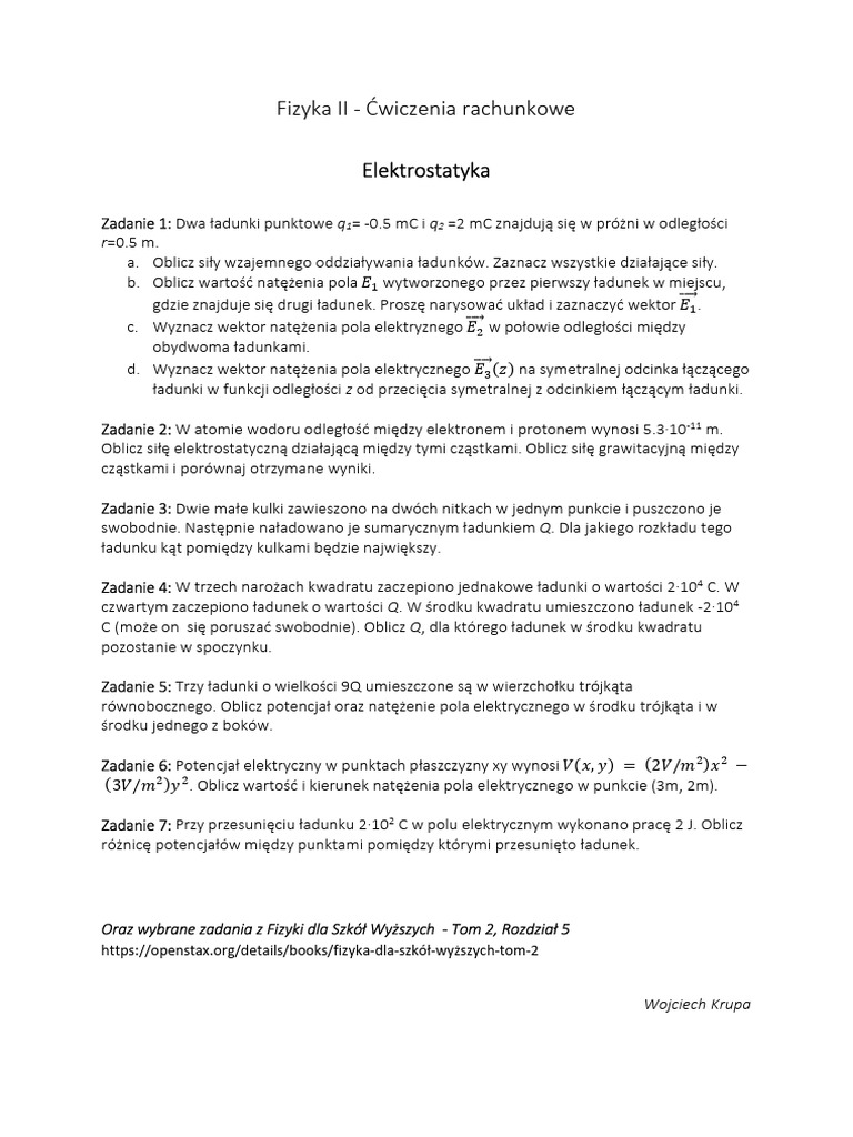 Elektrostatyka | PDF