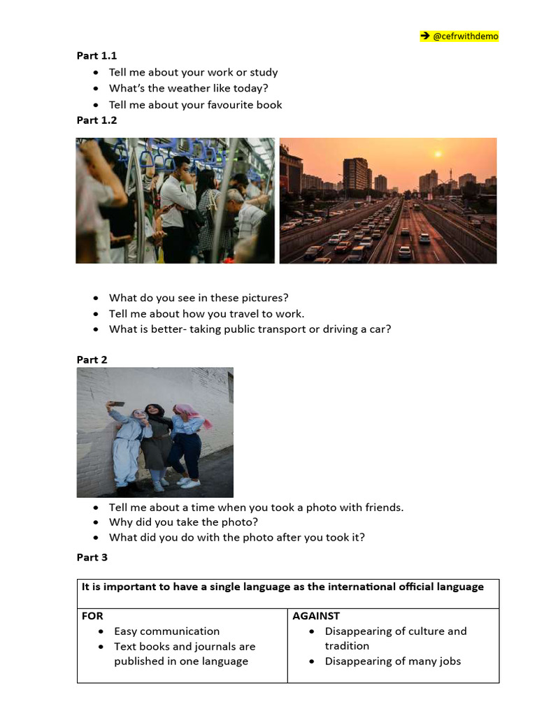 Speaking Full Test 2 | PDF