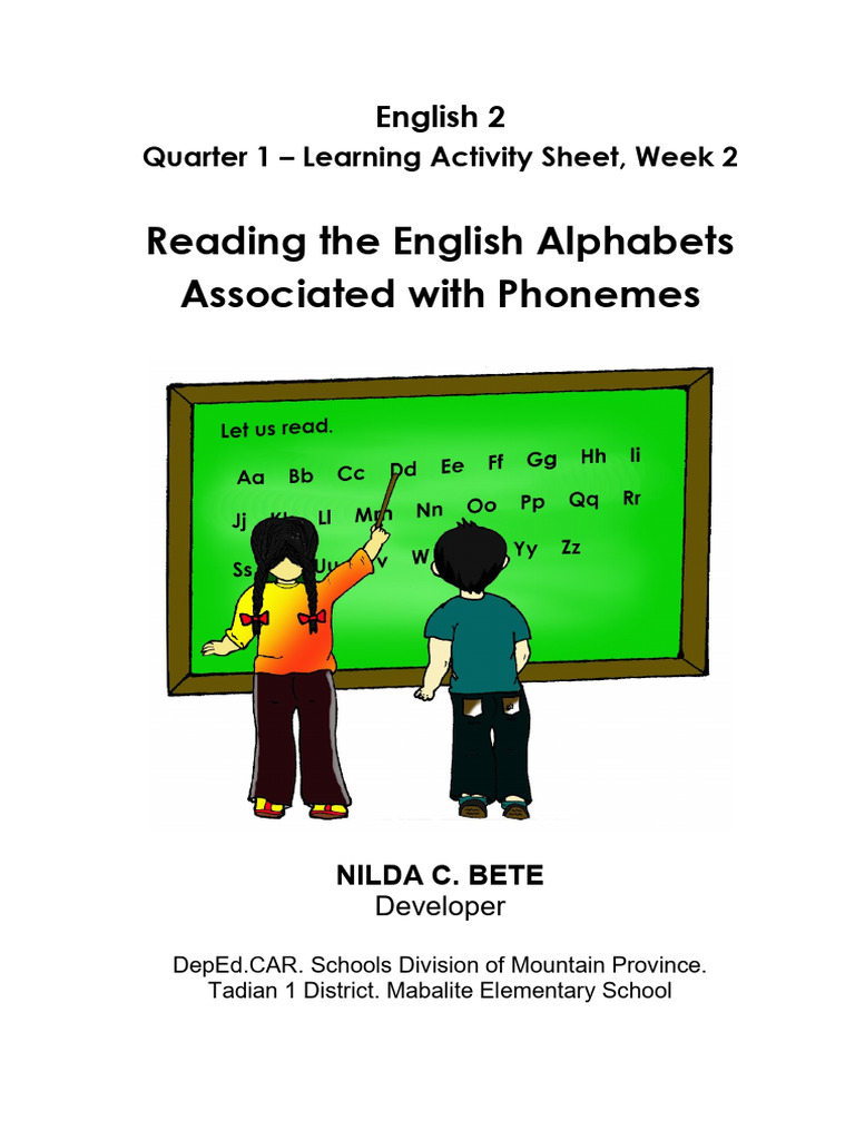 MP Engl.2.Q1.W2.Reading The English Alphabets Associated With Phonemes | PDF