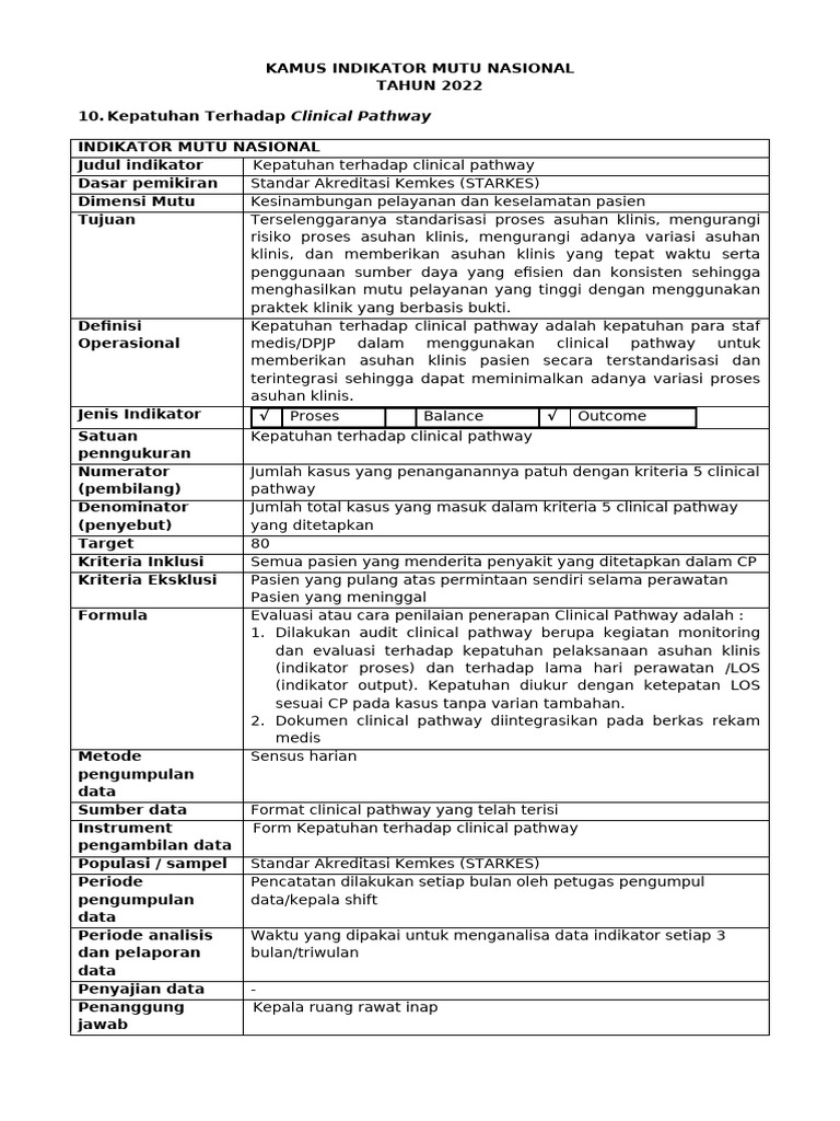 10. INM kepatuhan clinical pathway | PDF