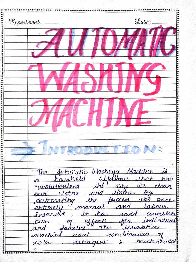 Automatic Washing Machine (Paper) | PDF