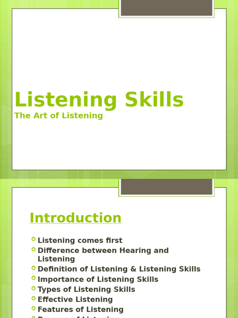 Listening Skills | PDF