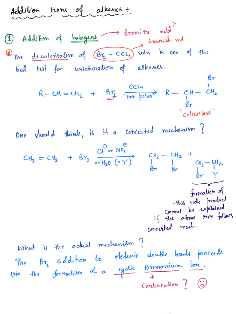 Chemical Reactions of Alkenes | PDF