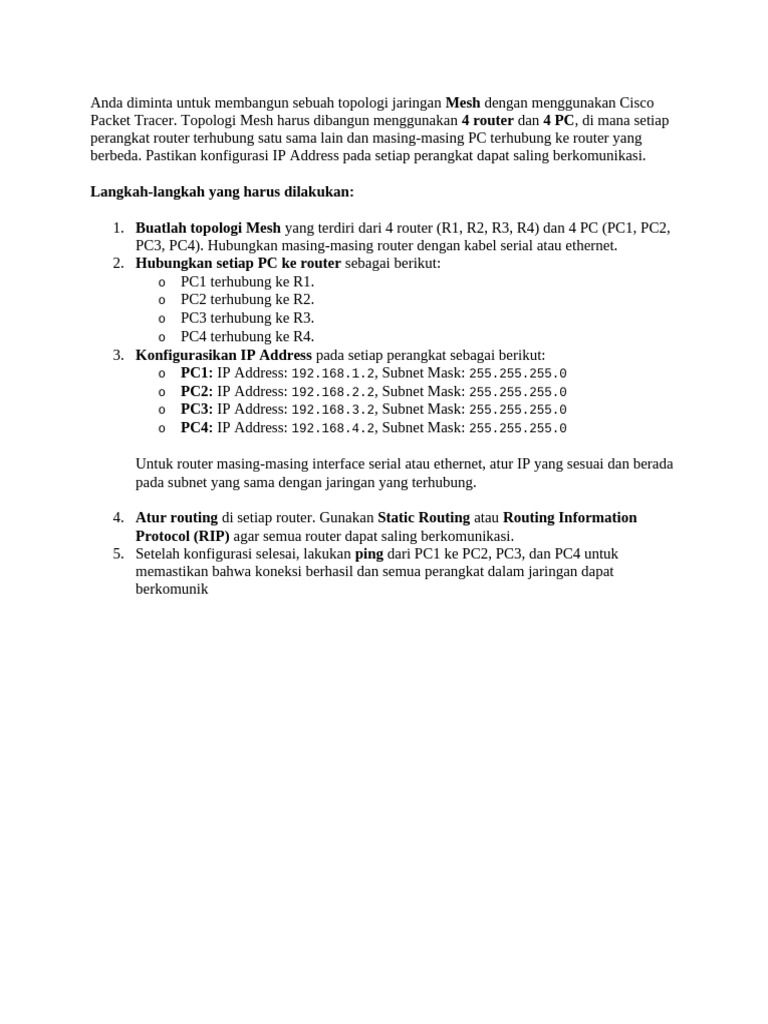 Soal Cisco Mesh | PDF