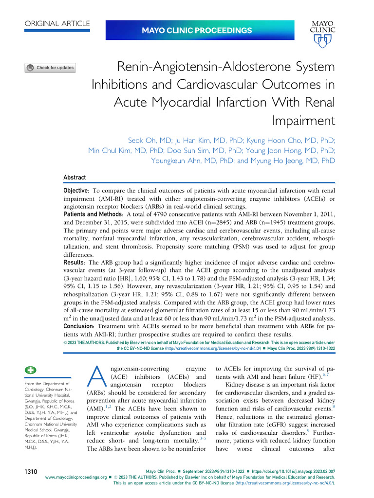 Renin-Angiotensin-Aldosterone System Inhibitions and Cardiovascular Outcomes in Acute Myocardial ...