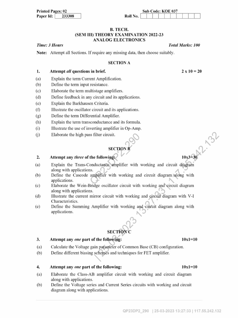 ANALOG ELECTRONICS | PDF ANALOG ELECTRONICS | PDF