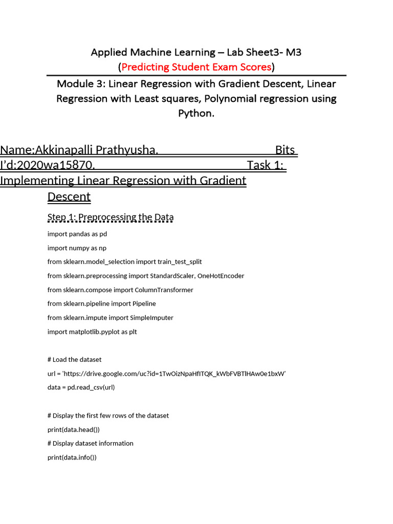 AML Module3 Prathyusha | PDF