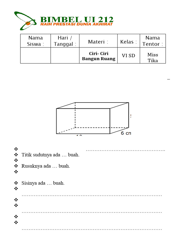 ciri ciri bangun-ruang kelas 6 tika | PDF