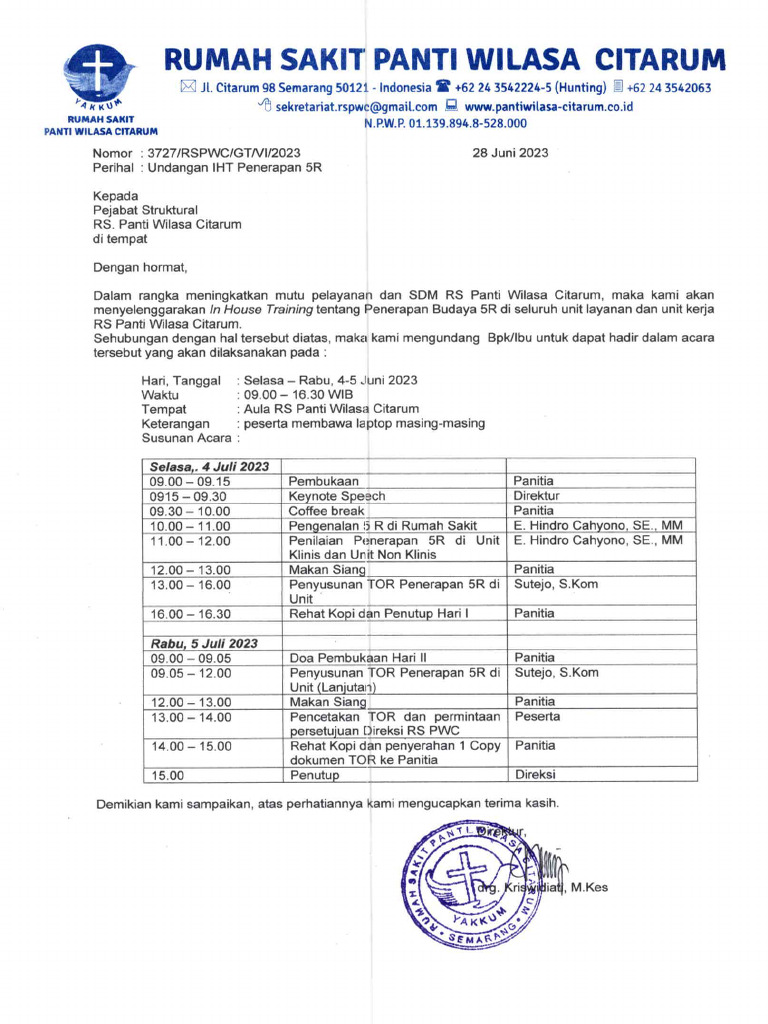2023. 3727. Undangan IHT Penerapan 5R | PDF