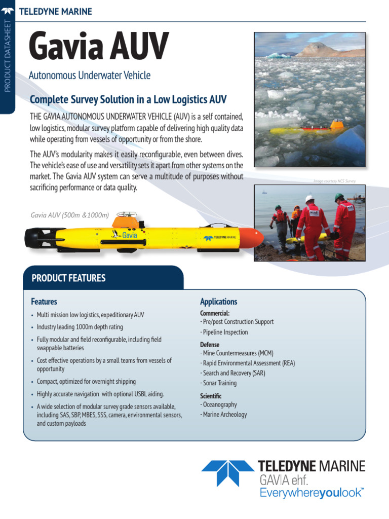 Gavia AUV Data Sheet | PDF