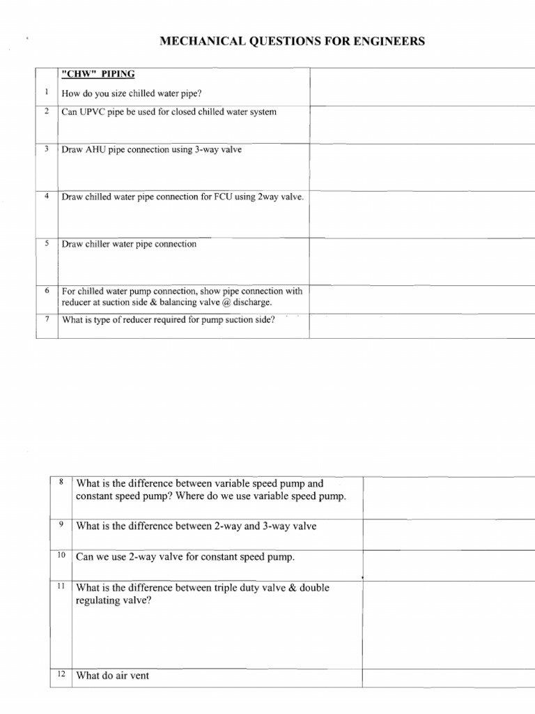 Hvac Questions Interview | PDF
