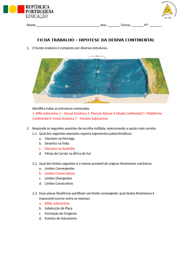 Ficha Hipotese Deriva Correcao | PDF