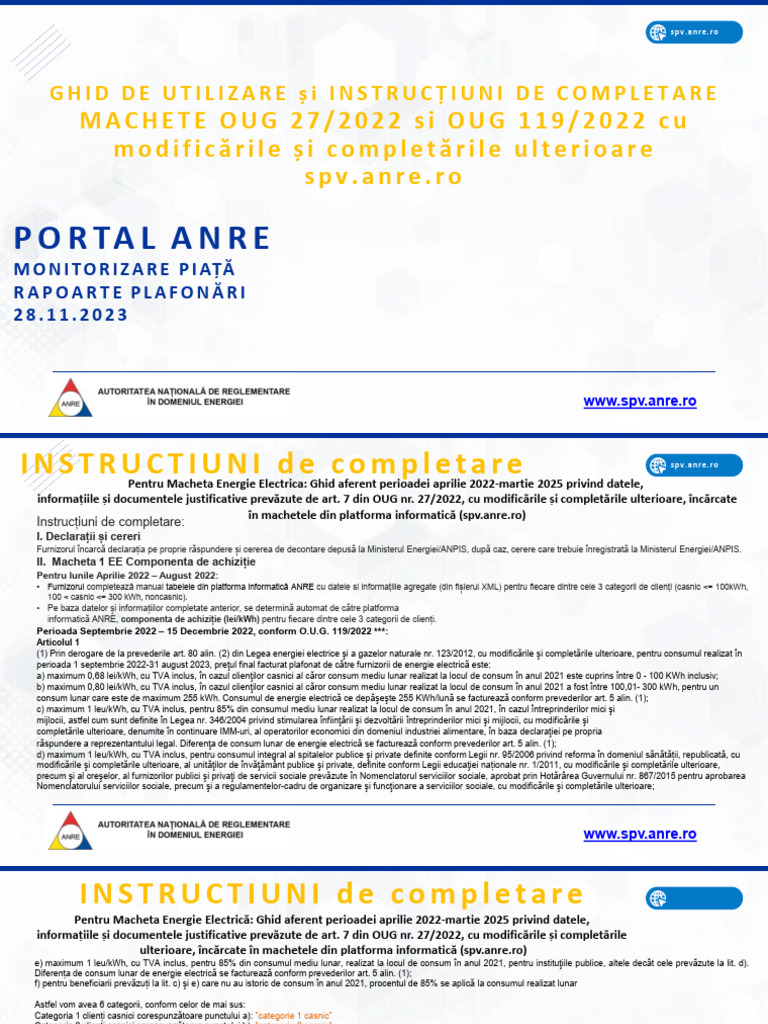 Ghid-Utilizare-Portal-ANRE-28.11.2023 | PDF