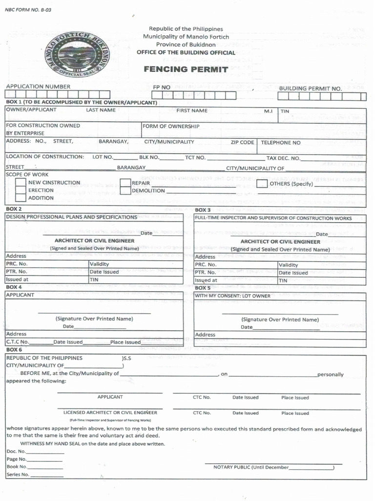 Fencing Permit | PDF