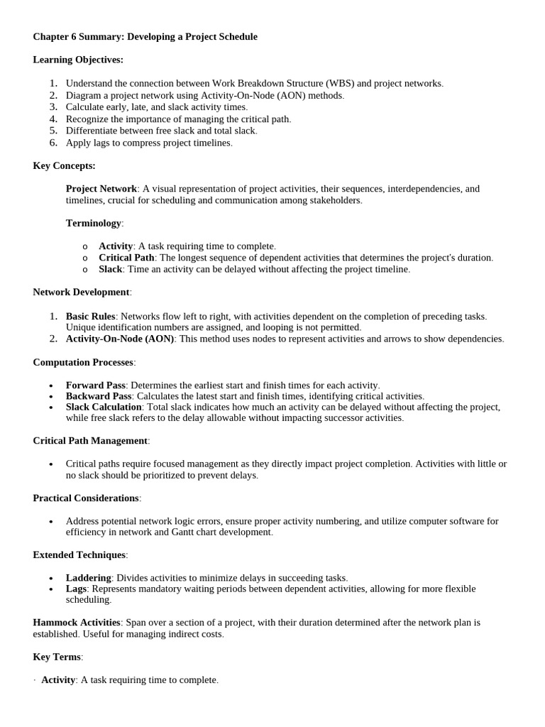 Chapter 6 Summary | PDF