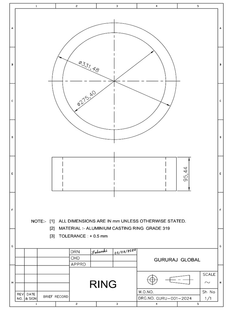 DRG-1 Ring_AL 319_Vendor Drawing | PDF
