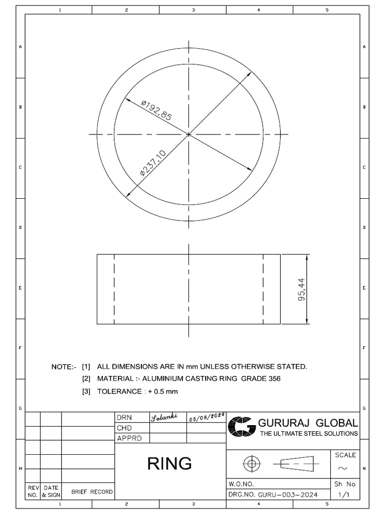 DRG-3 Ring_AL 356_Vendor Drawing | PDF