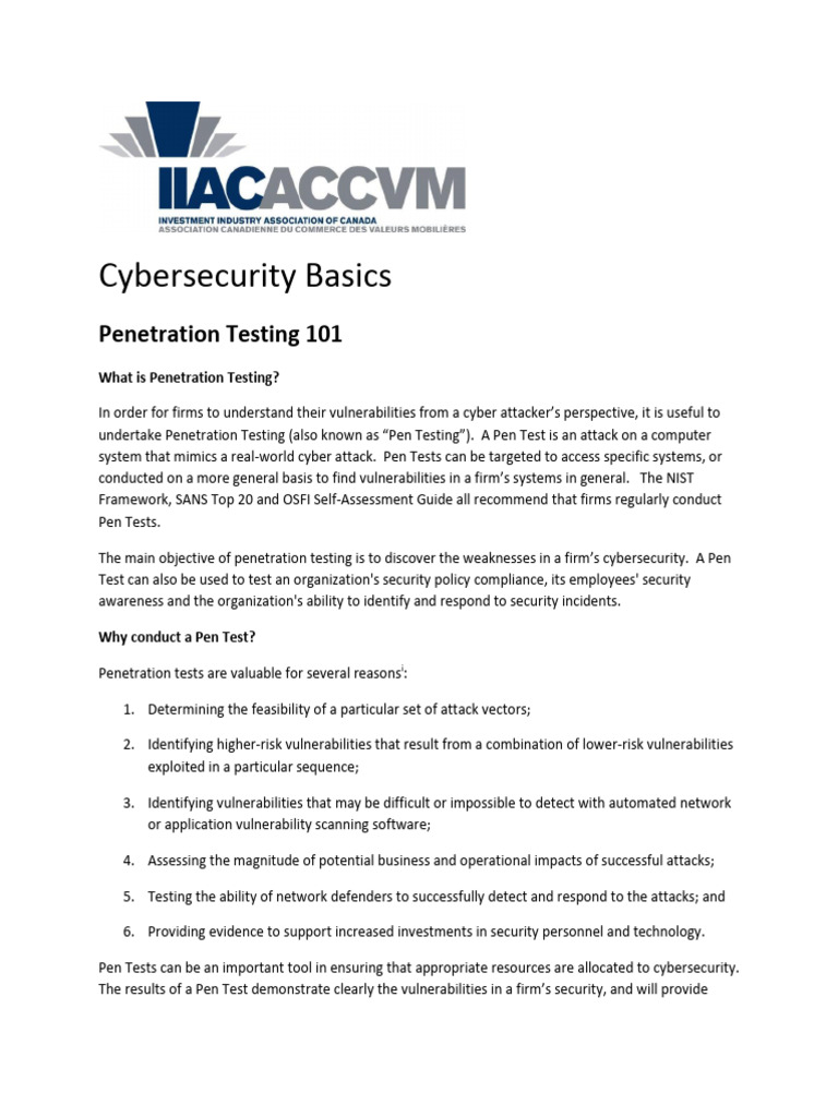 Cyber-Security-Basics-Pen-Tests-101 | PDF