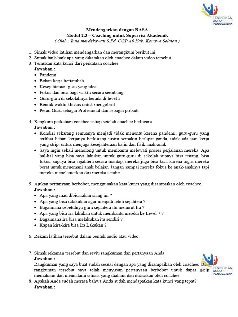 Mendengarkan dengan RASA | PDF