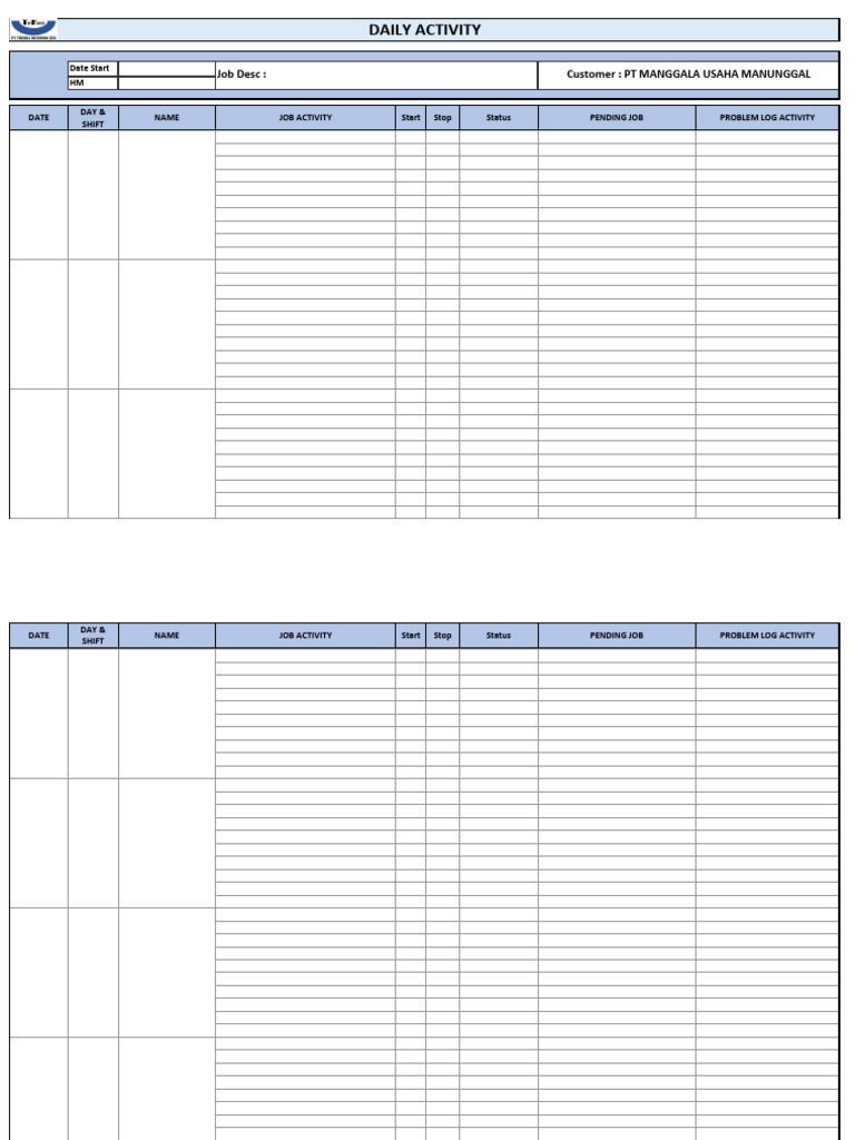 Form Daily Activity Report | PDF